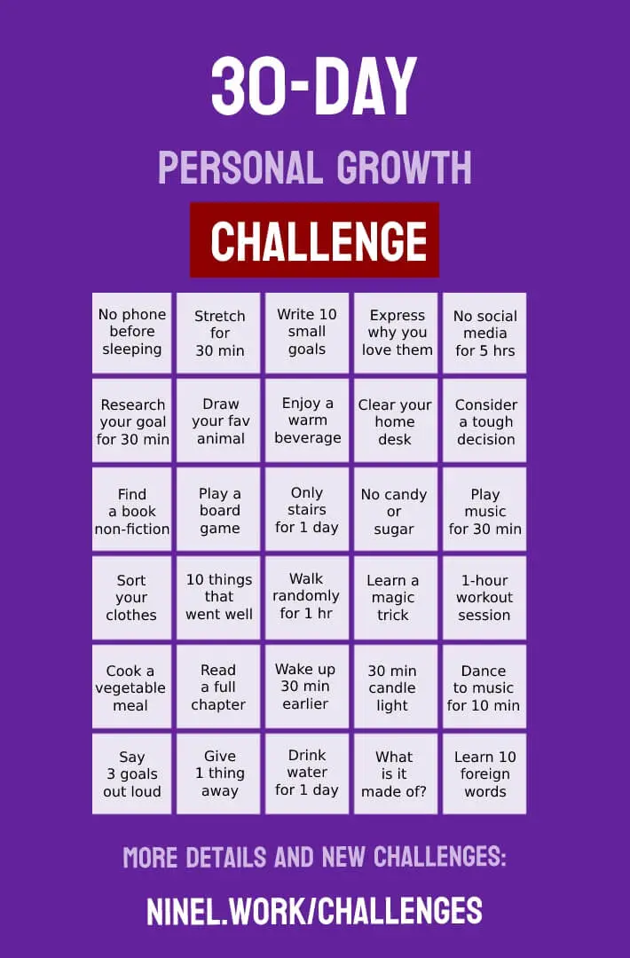 A 30-day Self-Improvement Challenge - Updated Monthly A 30-day Self-Improvement Challenge - Updated Monthly